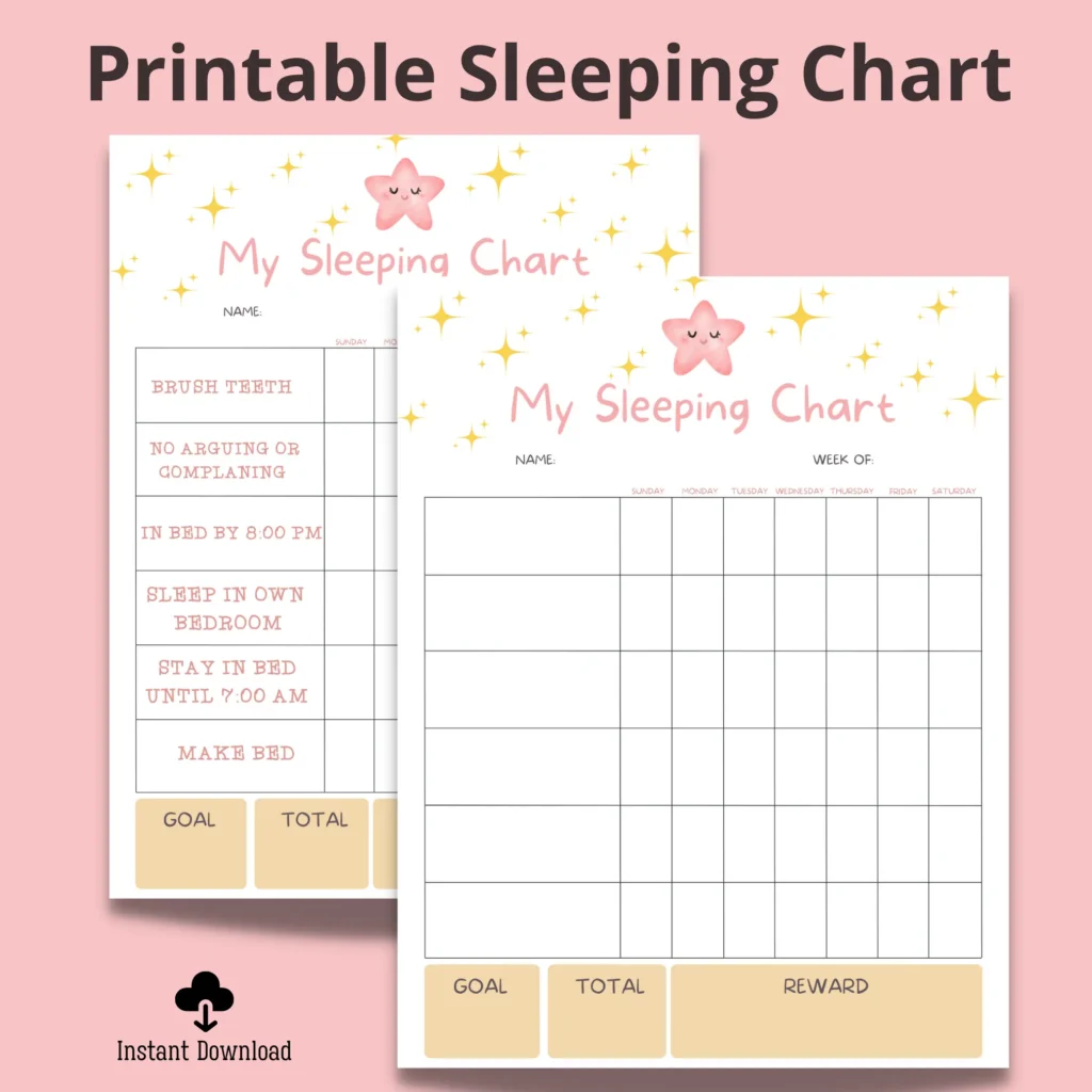 Printable Sleeping Chart for Kids - Printable Works