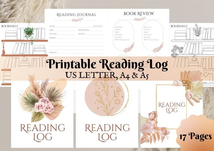 Printable Reading Planner Boho Themed - Printable Works