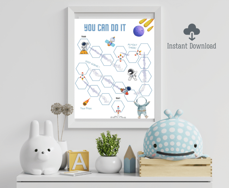 Printable Reward Chart with Rocket Space Ship - Printable Works