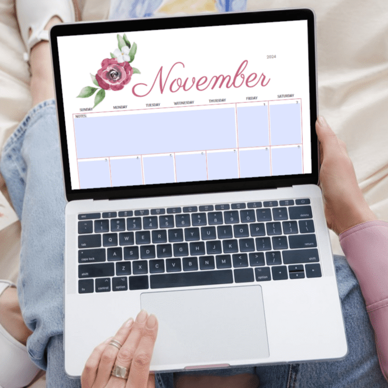 EDITABLE November 2024 Calendar, Stylish and Elegant - Printable Works