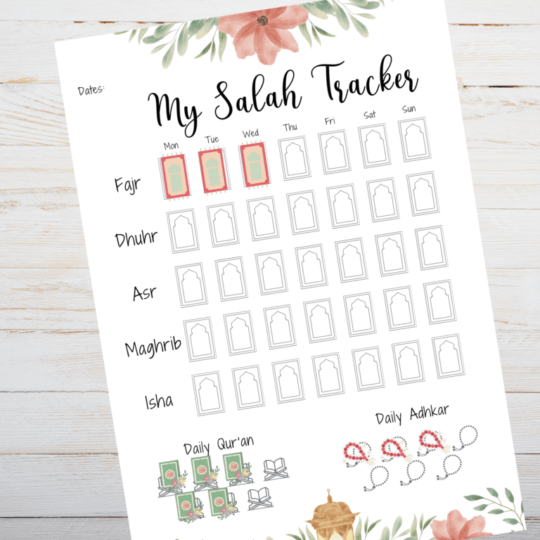 Printable My Salah Tracker - Printable Works