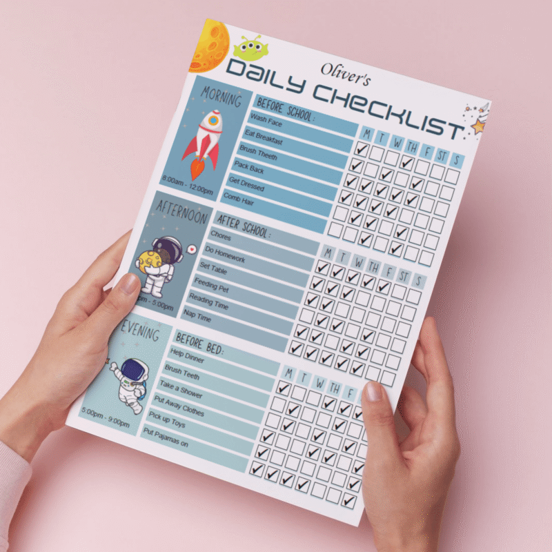 Kids Daily School Checklist - Printable Works