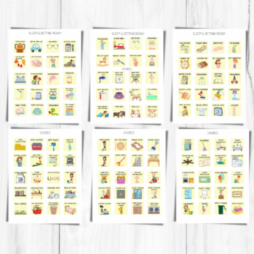 400+ Kids Daily Routine Cards and 4 Charts - Printable Works