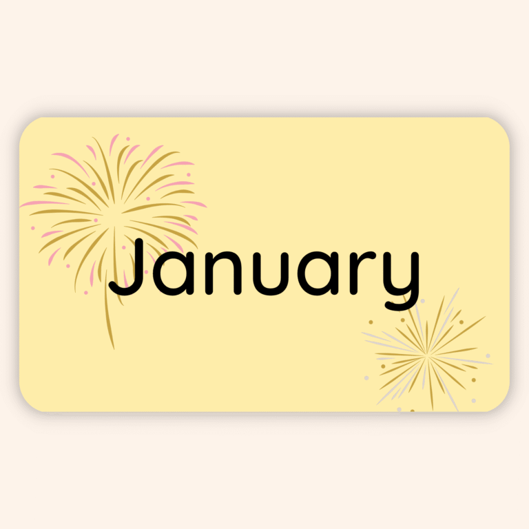 Months Of The Year Flash Cards - Printable Works