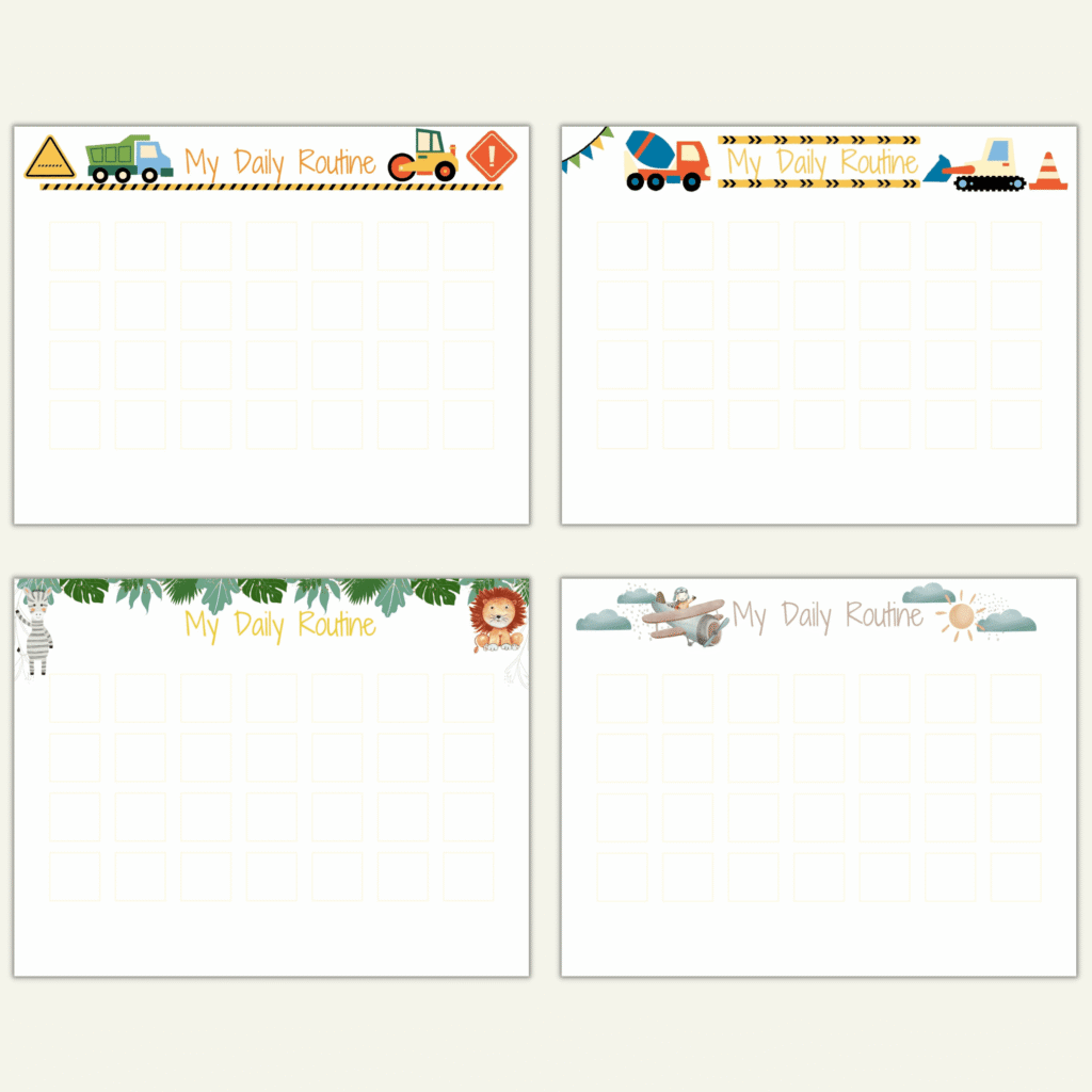200+ Daily Routine Cards - Printable Works