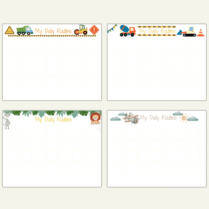 200+ Daily Routine Cards - Printable Works