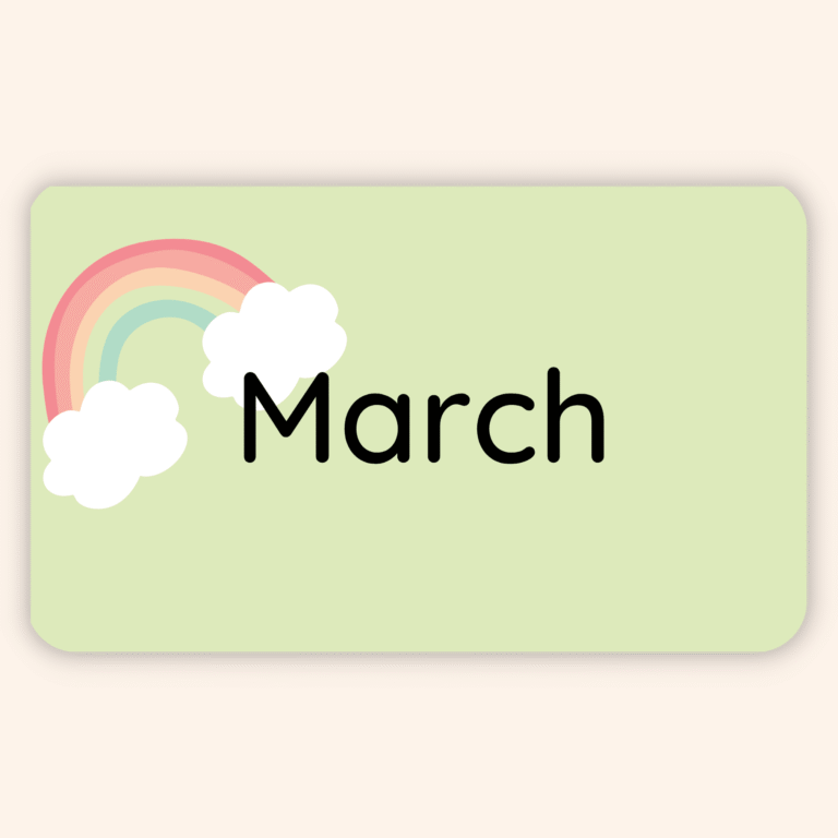Months Of The Year Flash Cards - Printable Works