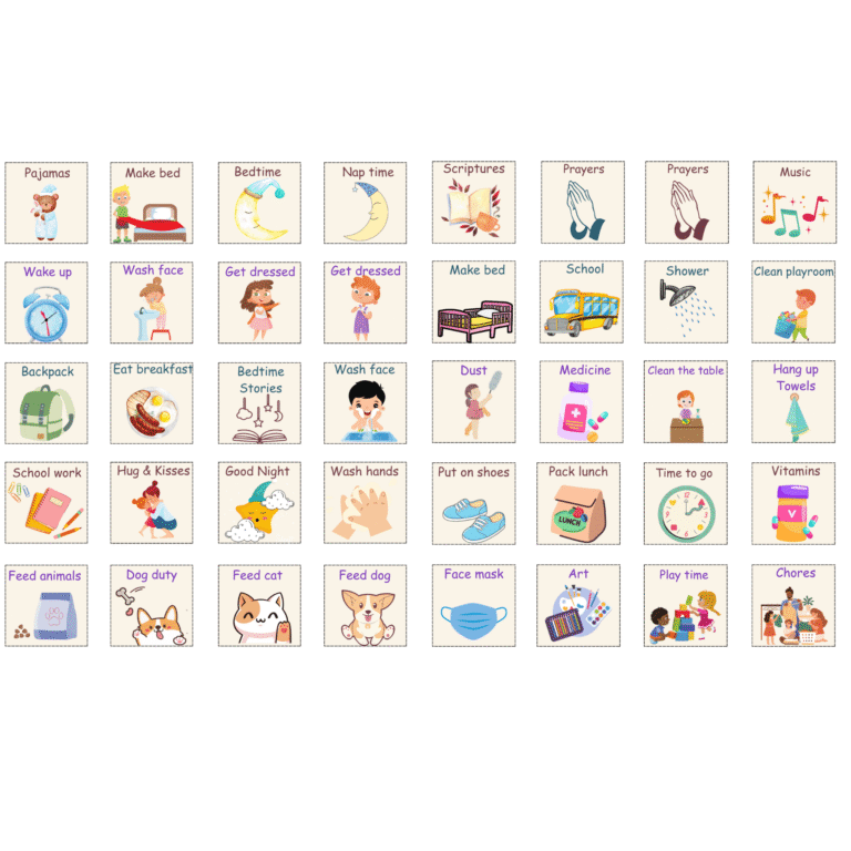 600+ Visual Routine Cards for Kids - Printable Works