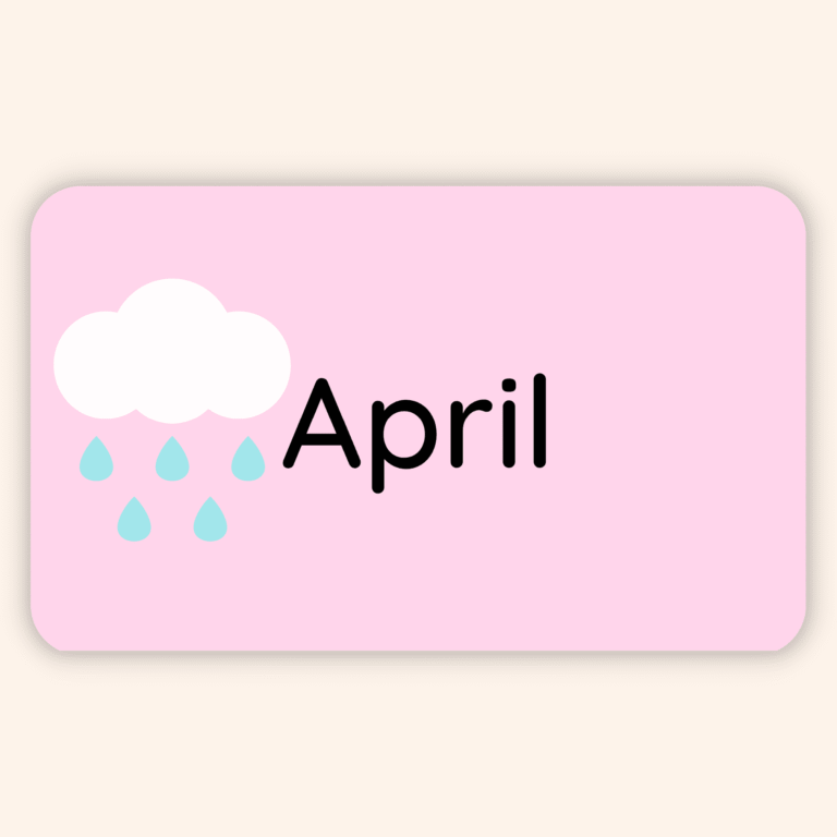 Months Of The Year Flash Cards - Printable Works