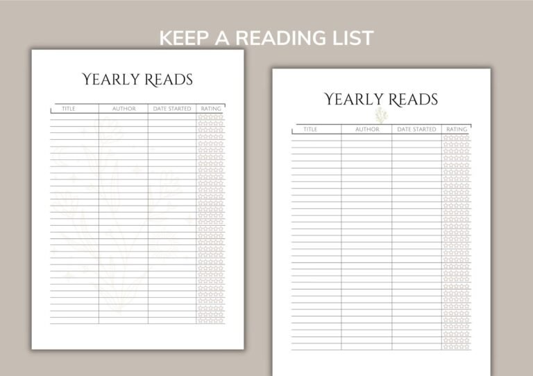 Printable Reading Planner Boho Style - Printable Works