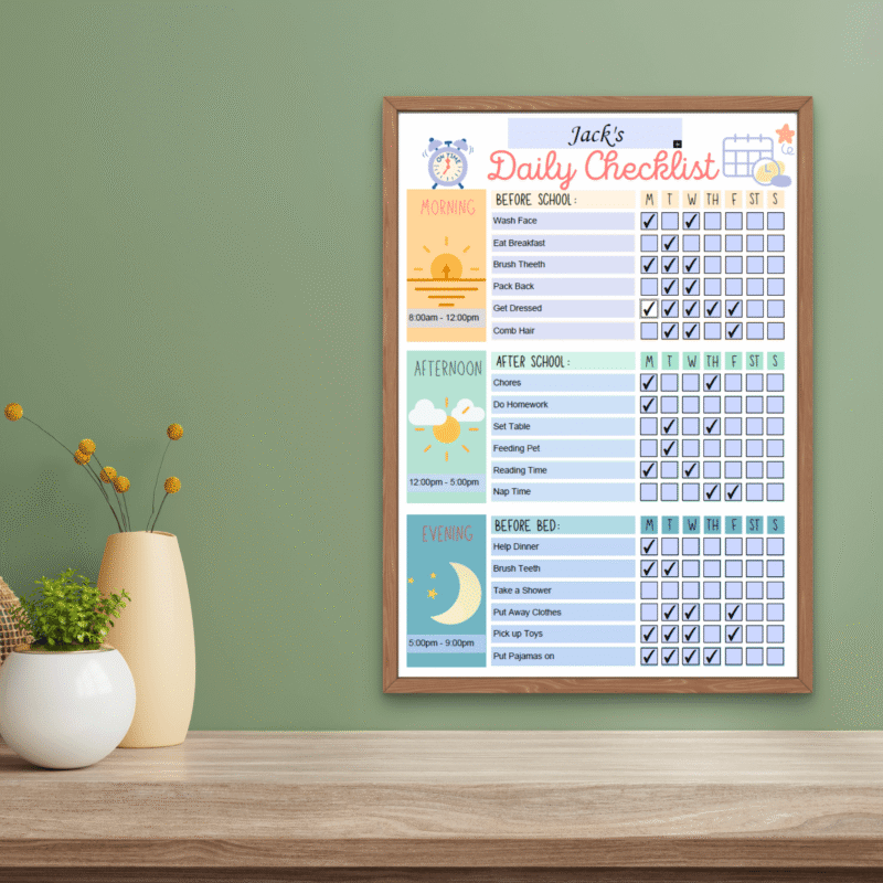 Daily Checklist for Kids Printable - Printable Works