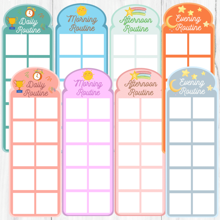 400+ Kids Daily Routine Cards and 8 Charts - Printable Works