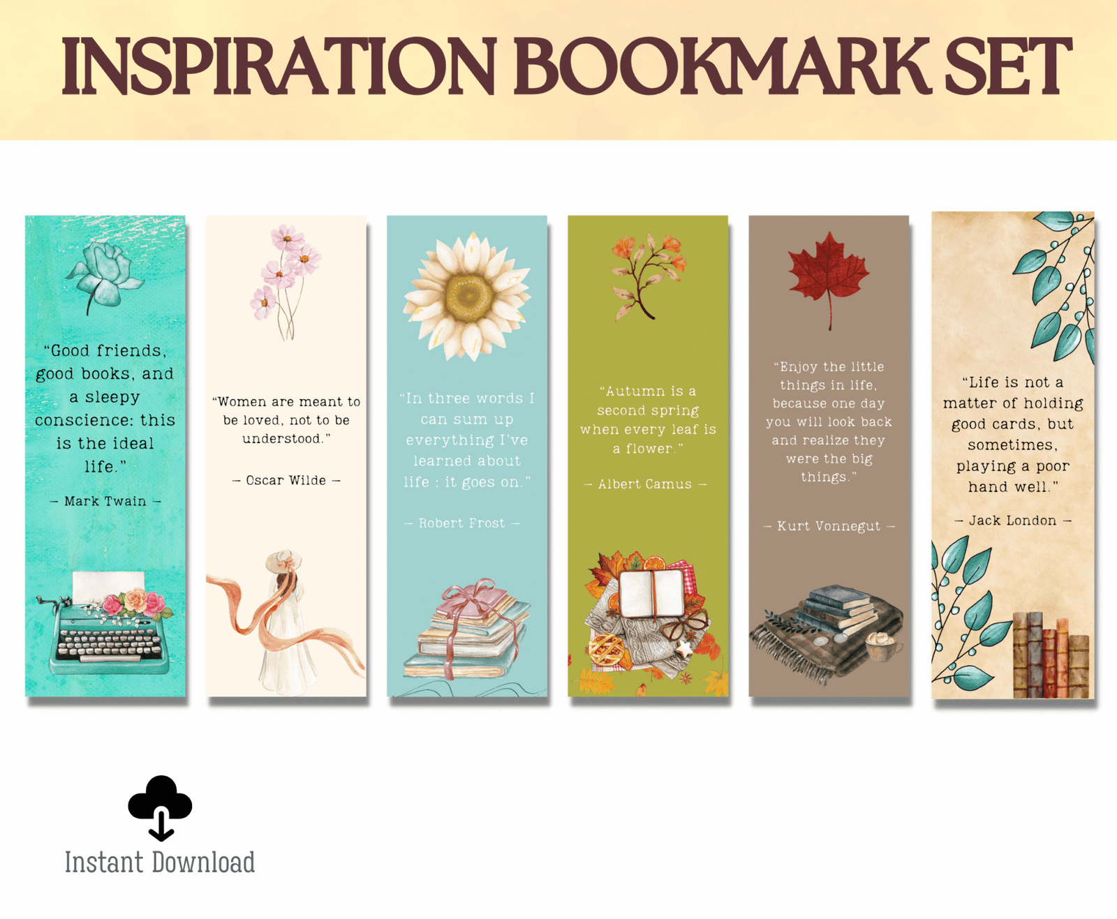Printable Inspirational Bookmark Set - Printable Works