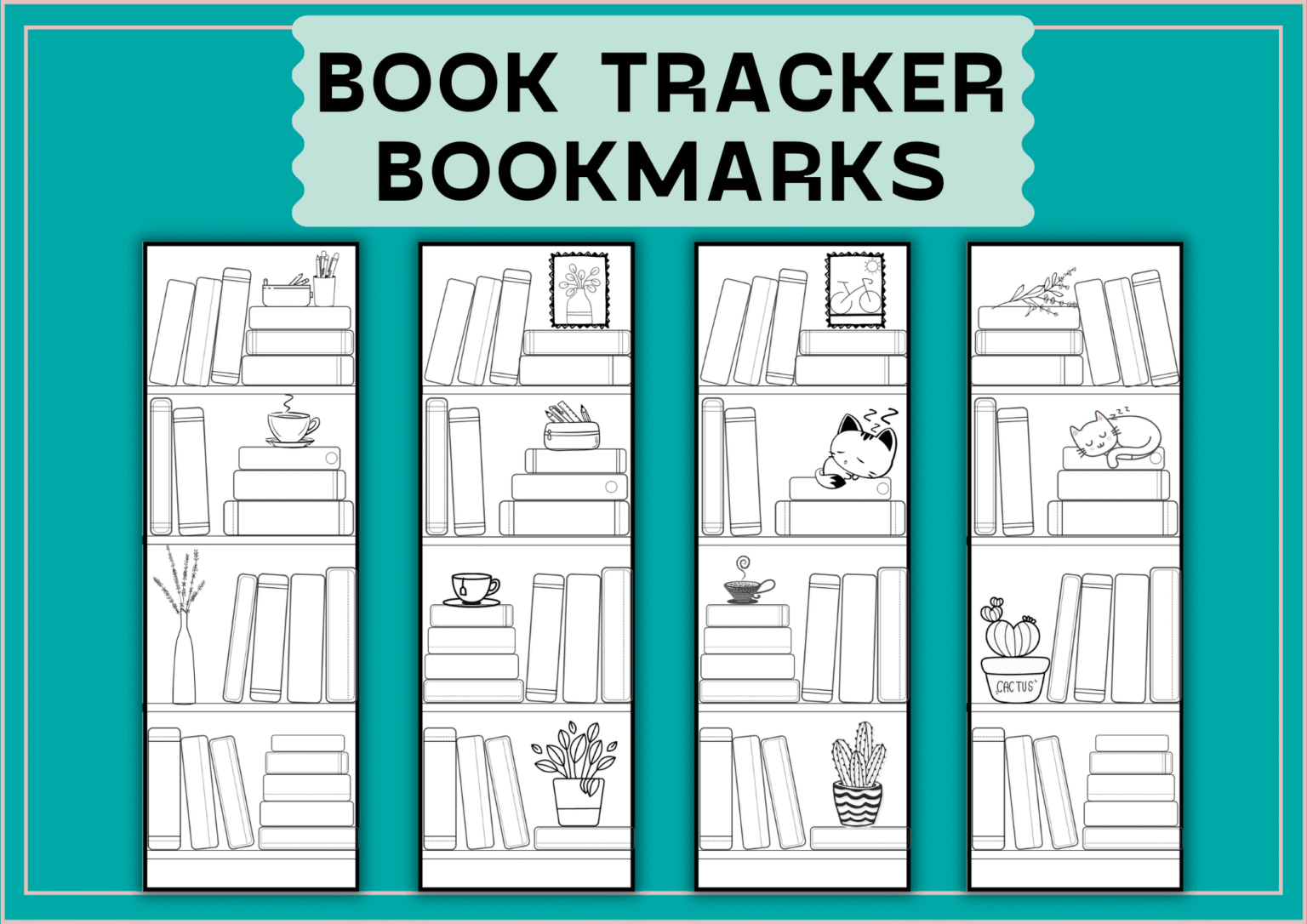 Bookshelf Book Tracker Bookmarks - Printable Works