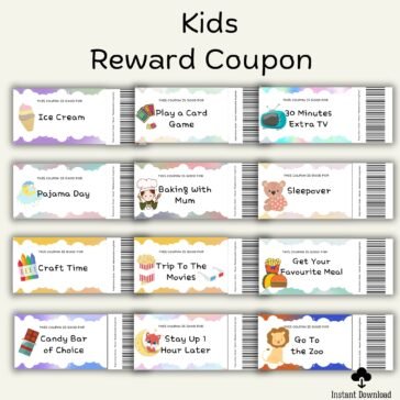 64 Printable & Editable Reward Coupons for Kids - Printable Works