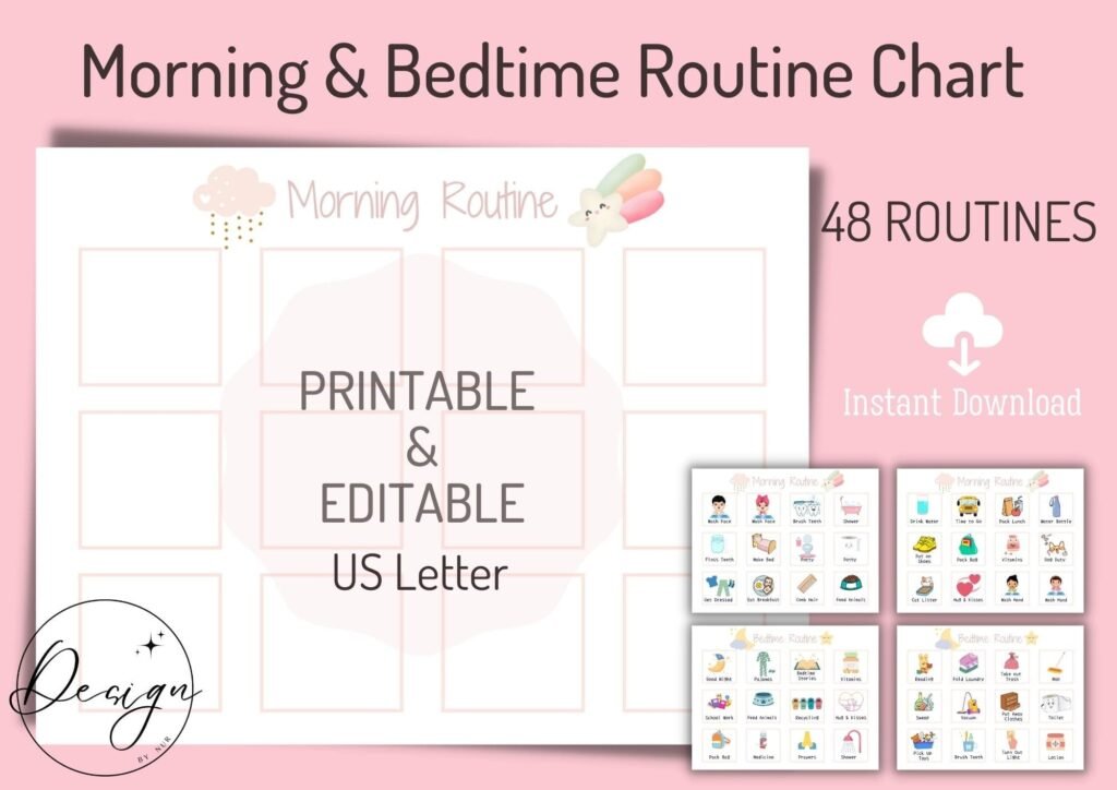 Morning and Bedtime Routine Chart - Printable Works