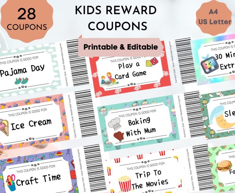 Printable Kids Reward Coupons - Printable Works
