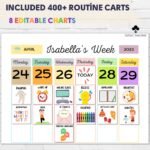400+ Visual Schedule Cards with 8 Charts - Printable Works