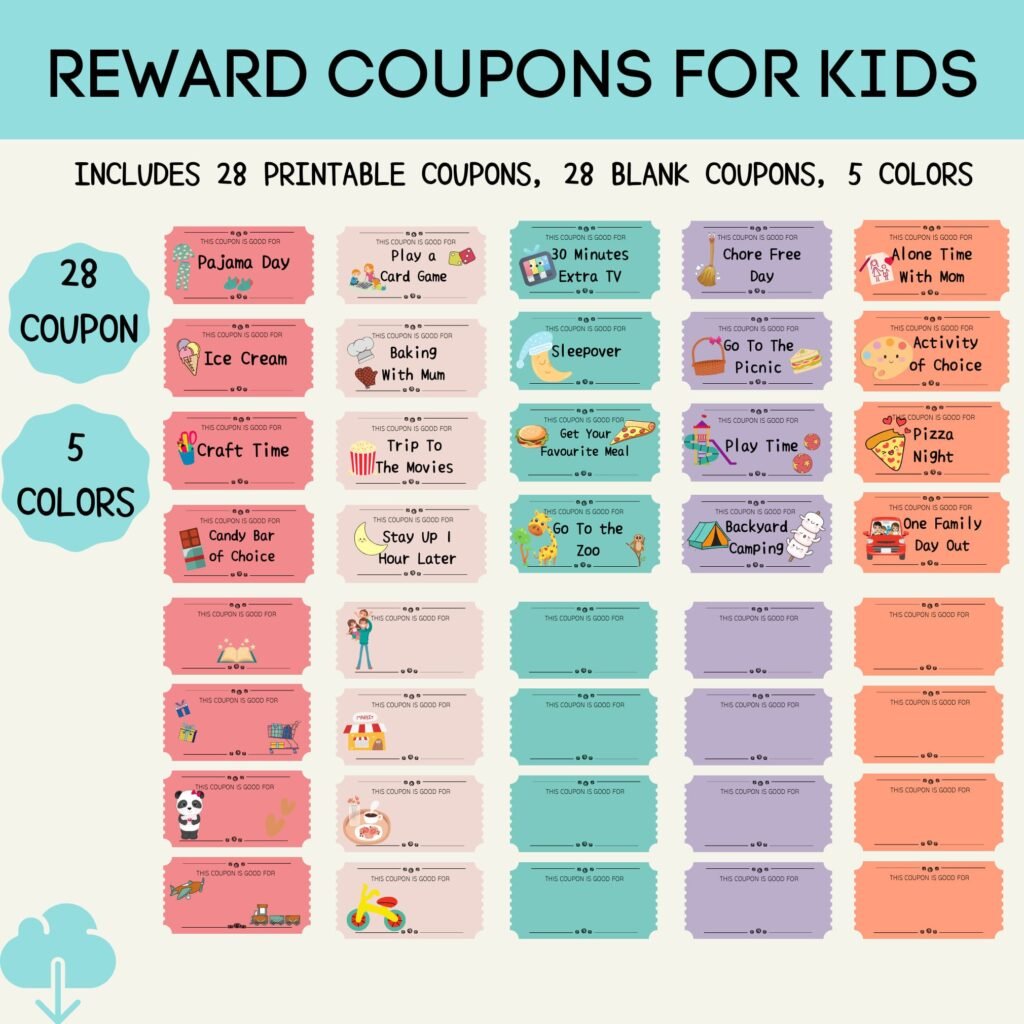Reward Coupons for Kids - Printable Works