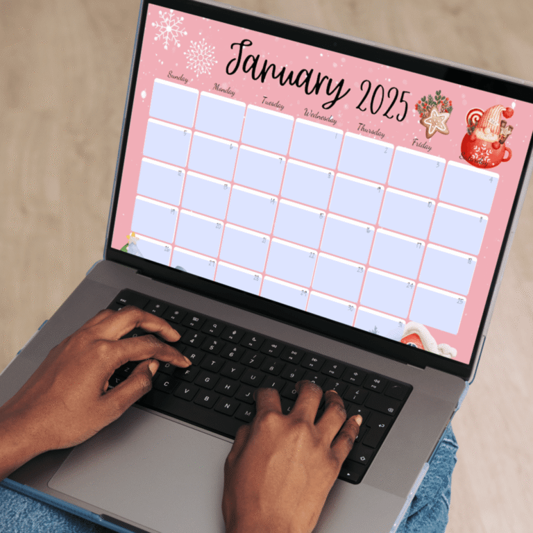 EDITABLE January 2025 Calendar, Cute Gnomes - Printable Works