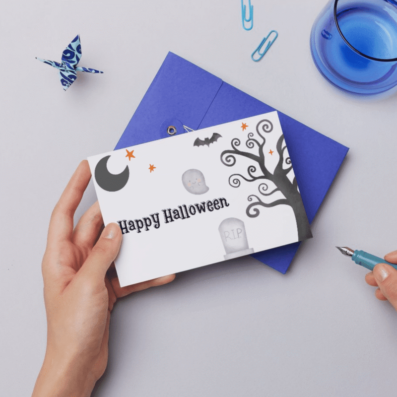 Cute Printable Halloween Greeting Card - Printable Works