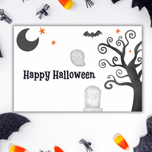 Cute Printable Halloween Greeting Card - Printable Works