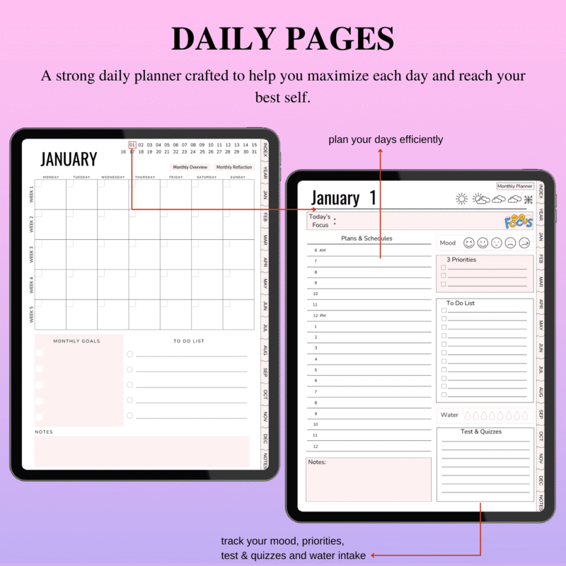 Digital Student Planner for GoodNotes & Notability - Printable Works